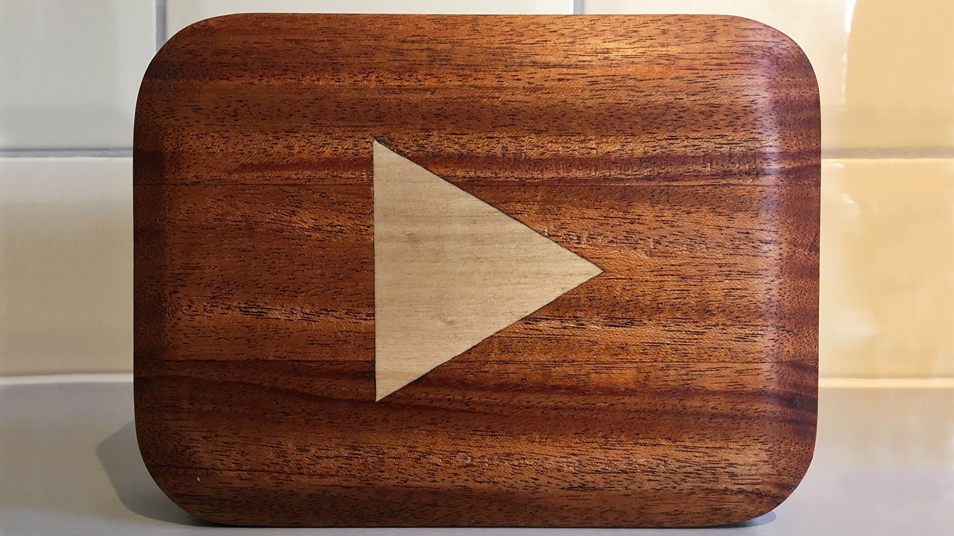 Wooden YouTube Play Button (mahogany and poplar) | Rag 'n' Bone Brown ...